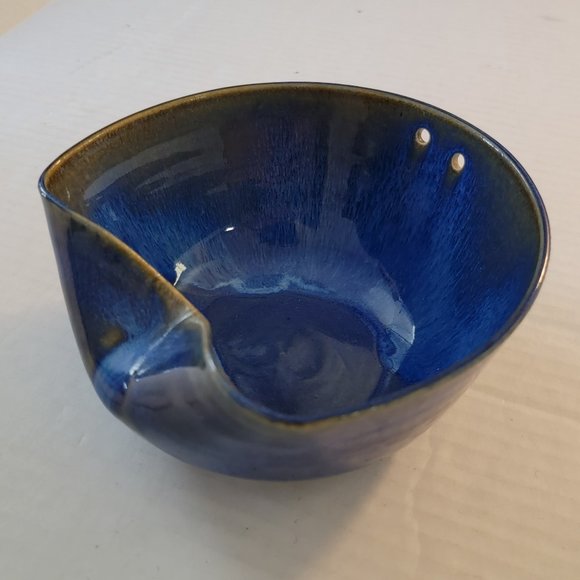 Art | Artist Signed Cobalt Blue Hand Made Ceramic Pottery Pinch Bowl ...